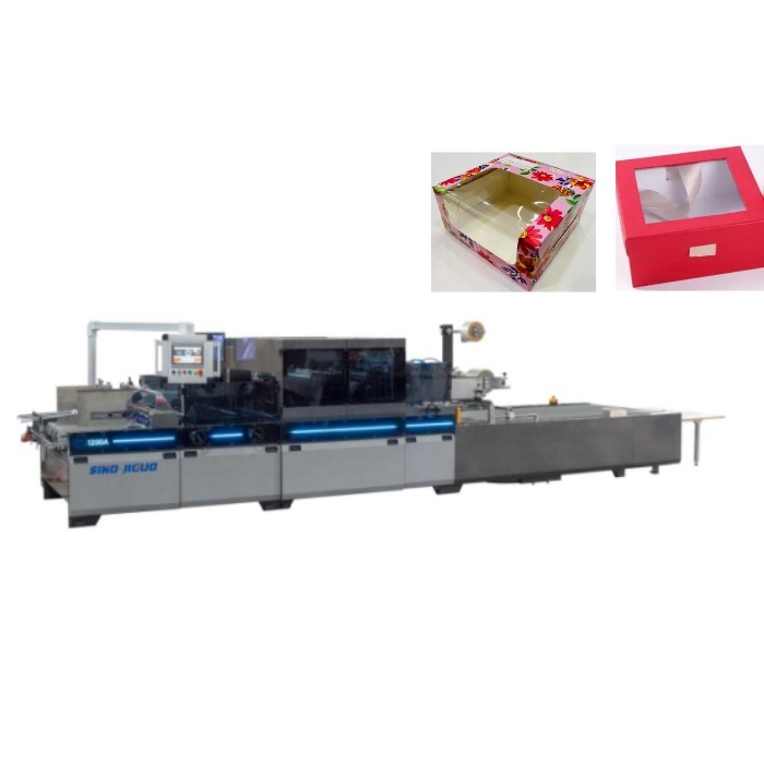Toy Paper Window Box Patching Machine Automatic V Cut Creasing Gluing